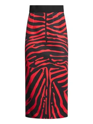 Dolce & Gabbana Zebra-print Midi Pencil Skirt - Red