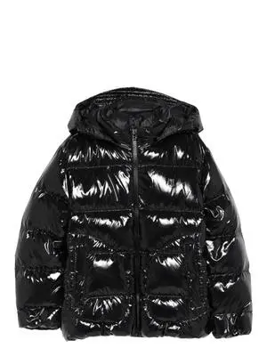 Herno Hooded Padded Jacket With Glossy Finish - Black