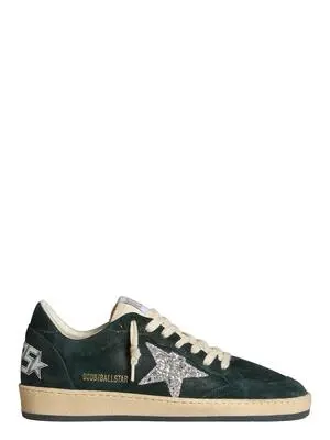 GOLDEN GOOSE Ball Star Suede Sneakers With Glitter Star - Black