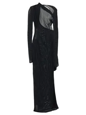 Jacquemus Bodycon Tulle Long Sleeve Dress - Black