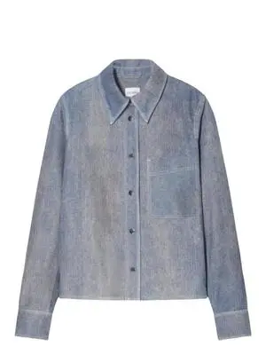 Closed Press-stud Leather Jacket - Gray