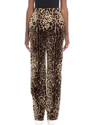 Dolce & Gabbana Dolce & Gabbana Leopard-Print Velvet Pants Brown