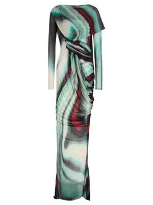 Rick Owens Draped Multicolor Maxi Dress - Black