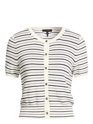 RAG & BONE Rag & Bone Striped Knitted Short Sleeve Sweater