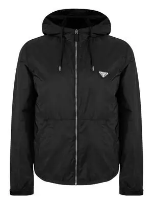 Prada Re-nylon Windbreaker With Hood - Black