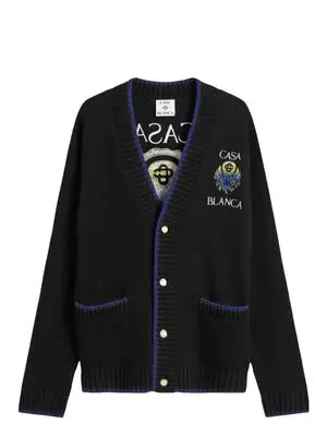 Casablanca Flaming Tennis Ball Cardigan - Black