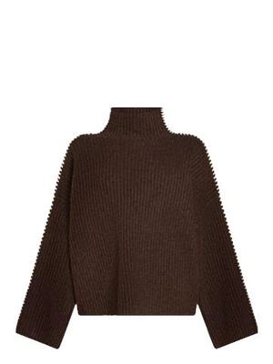 RAG & BONE Rag & Bone Heavyweight Ribbed Mock Neck Sweater With Appliqué