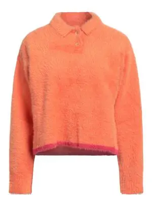Jacquemus Two-tone Knit Polo Sweater - Orange