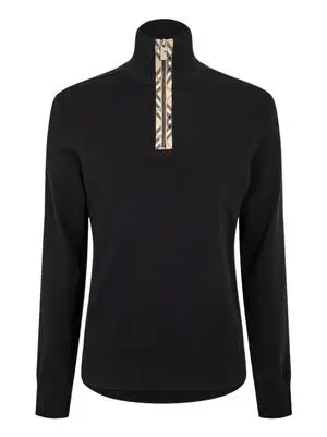 Burberry Burberry Knit Pullover With Zip Detail Black