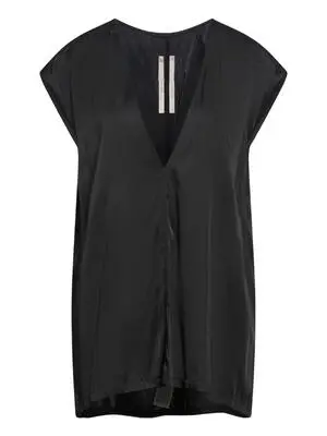 Rick Owens Short Sleeve V-neck Top - Black