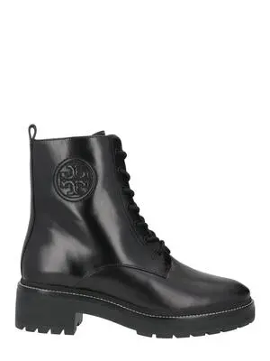 Tory Burch Leather Combat Boots - Black