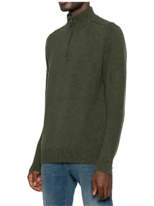 Barbour Barbour Zip-Neck Sweater Green