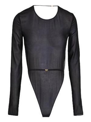 Saint Laurent Saint Laurent Long Sleeve Sheer Top Black