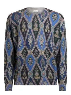 Etro Etro Wool Jacquard Sweater With Diamond Motif Black