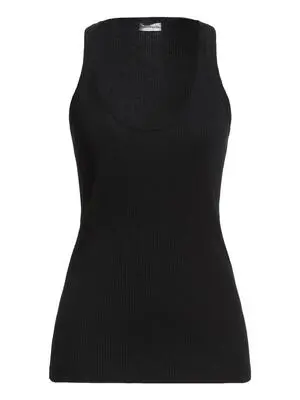 Brunello Cucinelli Ribbed Jersey Sleeveless Vest - Black