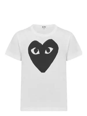 Play Comme Des Garcon Item O-neck Short-sleeved T-shirt - White