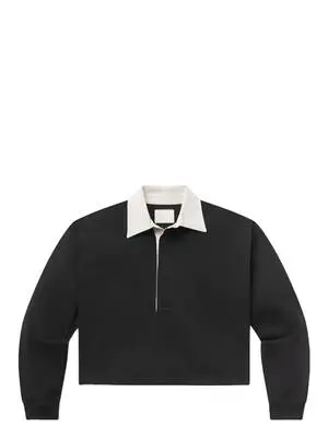 Citizens Of Humanity Aris Rugby Cropped Long-sleeve Polo Shirt - Black