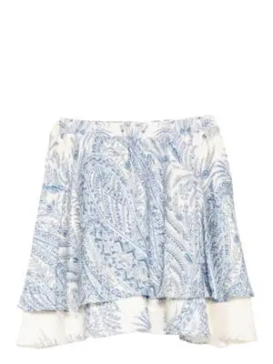 Etro Paisley Print Layered Skirt - White