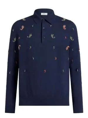 ETRO POLO SHIRT WITH CRYSTAL-DETAILED MINI PAISLEY