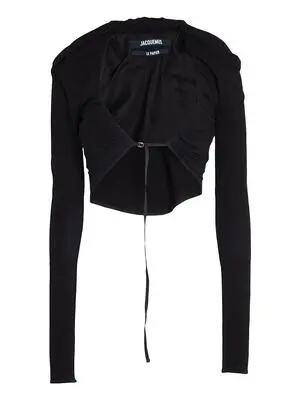 Jacquemus Stretch Solid Knit Sweater - Black