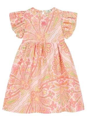 Etro Paisley Pattern Ruffled Dress - Pink