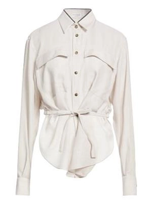BRUNELLO CUCINELLI Brunello Cucinelli Twill Shirt With Appliqués And Belt