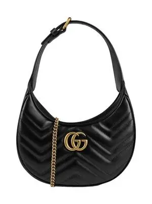 Gucci Logo Zipper Shoulder Bag - Black