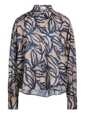 Brunello Cucinelli Two-tone Satin Long Sleeve Shirt - Khaki