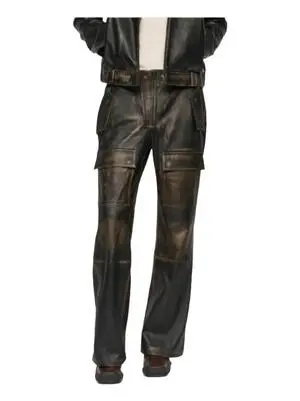 MISBHV Vintage Leather Moto Pants - Black
