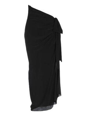Saint Laurent Pleated Wrap Skirt - Black