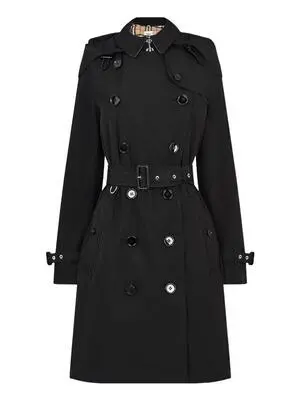 Burberry Double-breasted Long-sleeved Trench Coat - Black