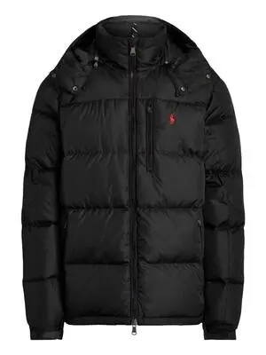 Polo Ralph Lauren Quilted Puffer Jacket With Stand Collar And Logo - Black