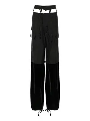 Ottolinger Patchwork Trousers With Raw-cut Finish - Black