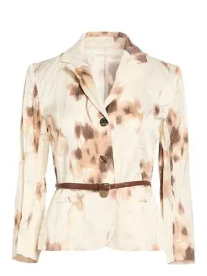 MAX MARA Max Mara Multi-colored Single-Breasted Blazer With Belt
