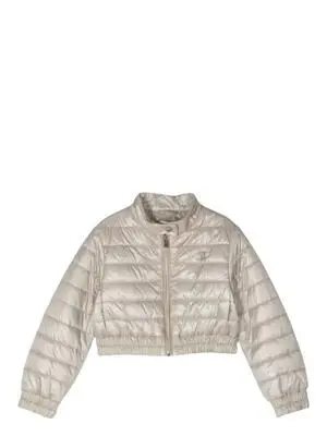 Herno Metallic Cropped Padded Jacket - Nude