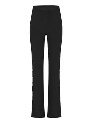 Alexander Wang Jacquard Logo High-waist Straight Leg Pants - Black