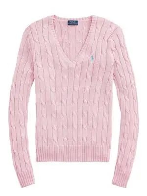 Polo Ralph Lauren Twisted Knitted V-neck Sweater - Pink