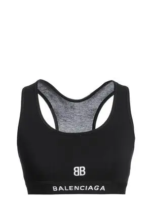 Balenciaga Sleeveless Sports Top With Embroidered Logo - Black