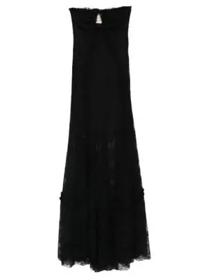 ANIYE BY Era Ruffled Lace Strapless Maxi Dress - Black