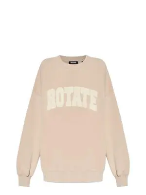 ROTATE BY BIRGER CHRISTENSEN Logo Appliqué Crewneck Sweatshirt - Beige