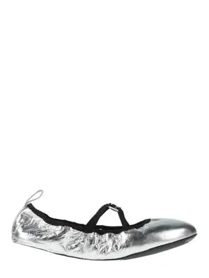 Tory Burch Two-tone Mary Jane Flats - Silver