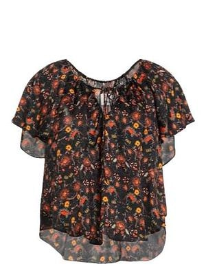 ISABEL MARANT ÉTOILE Isabel Marant Short-Sleeved Floral Print Satin Top