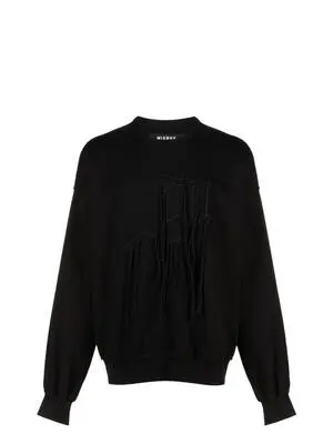 MISBHV Cws2 Fringed Detail Crewneck Sweatshirt - Black