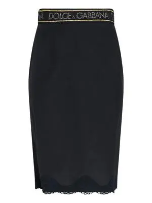 DOLCE & GABBANA Dolce & Gabbana Midi Skirt With Lace Trim