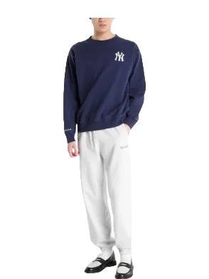 SPORTY  RICH Sporty Rich Heritage Yankees Serif Crewneck - Blue
