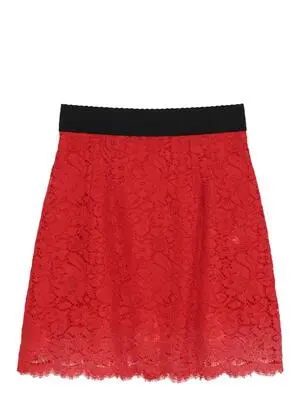 Dolce & Gabbana Dolce & Gabbana Lace Mini Skirt Red