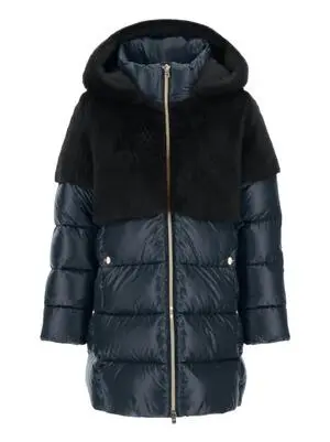 Herno Zip-fastening Faux Fur And Down Coat - Black