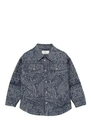Etro Paisley Print Denim Jacket - Gray