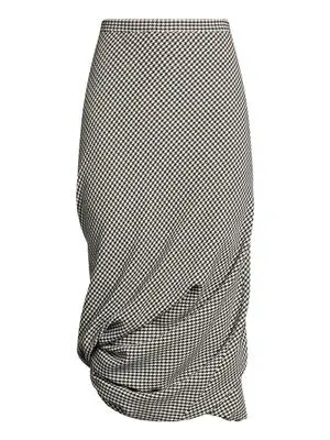 Balenciaga Houndstooth Flannel Midi Skirt - Gray