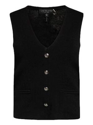 Rag & Bone Knitted Waistcoat - Black